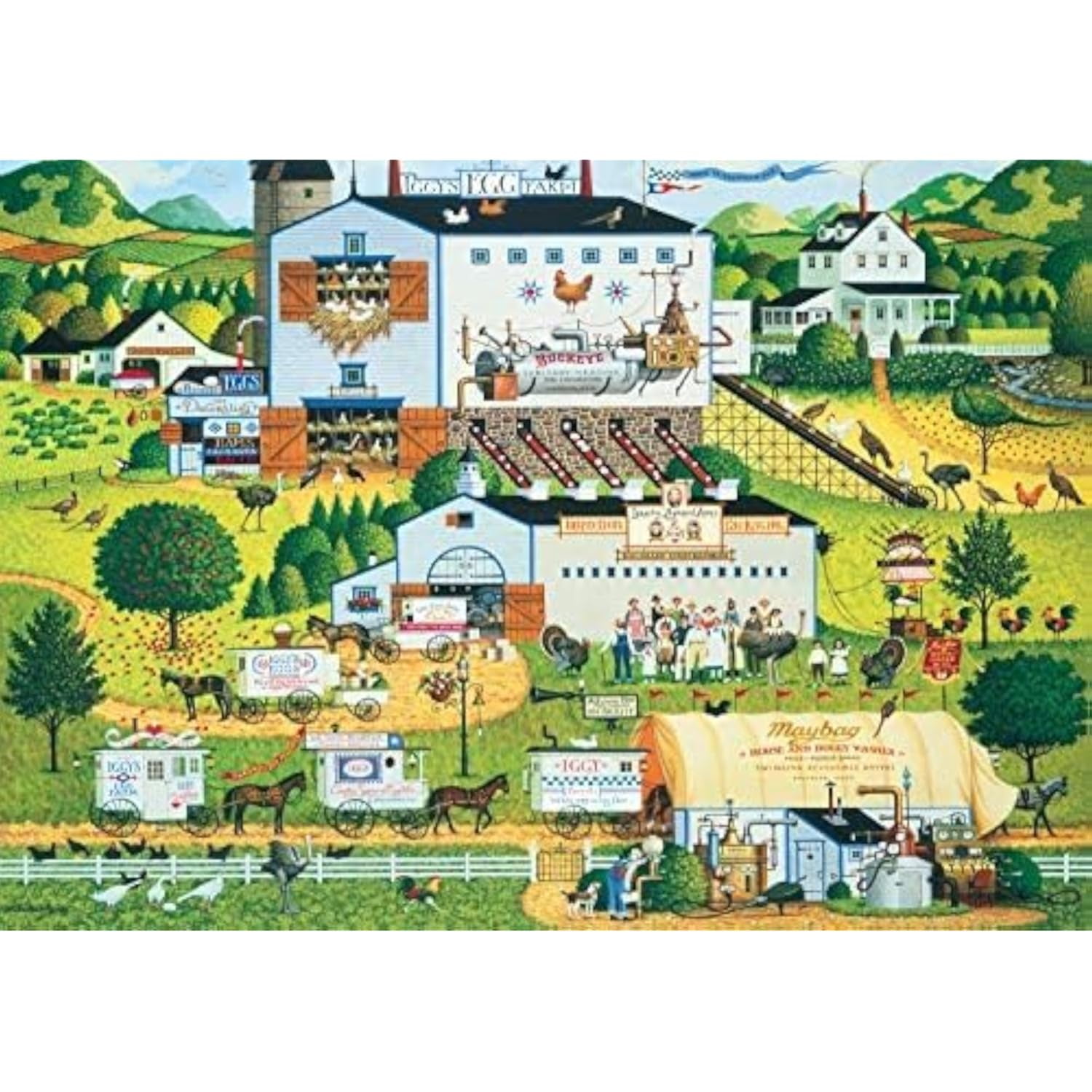 500 pieces of Goat wooden jigsaw Puzzle - Farm animals, barn pigs, cows ...