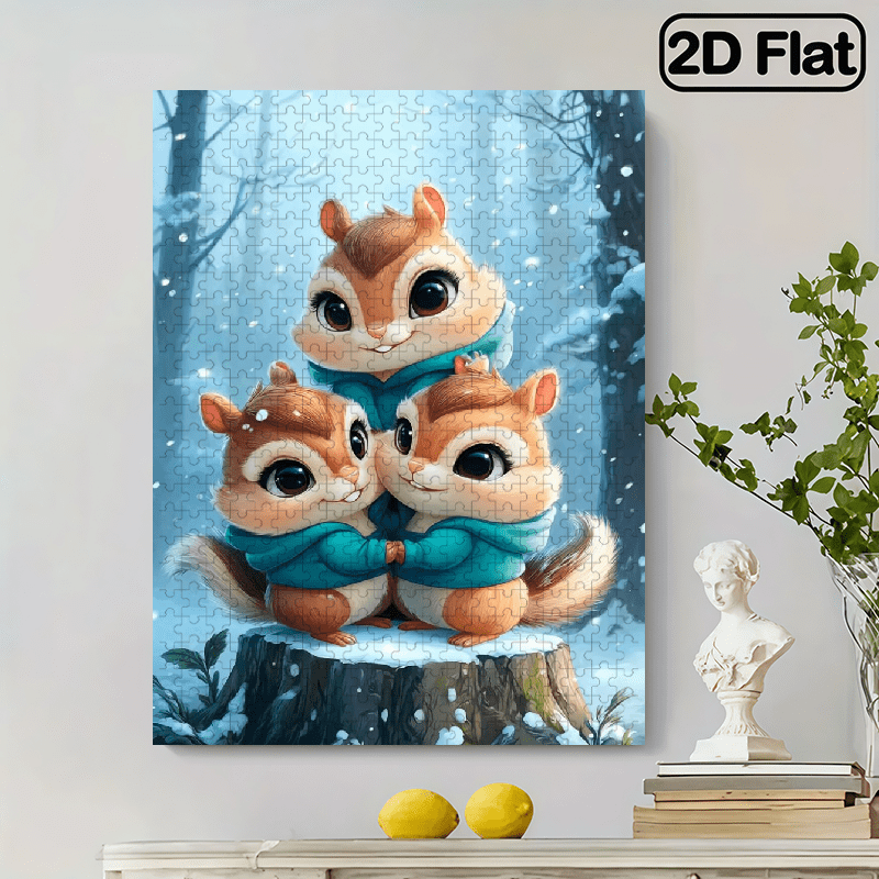 500 pieces of vertical paper jigsaw puzzle - Three Little Squirrels ...