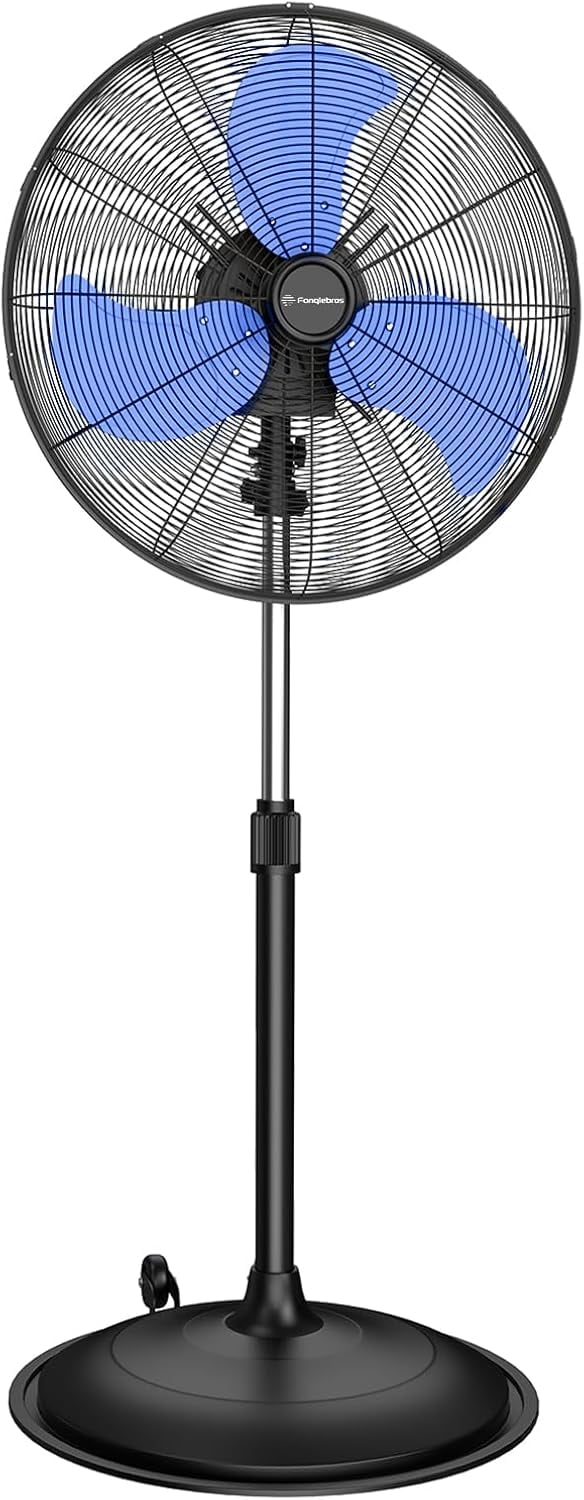 5000 CFM 20 IN Pedestal Oscillating Fan, 3 Speed Heavy Duty Metal Fan ...