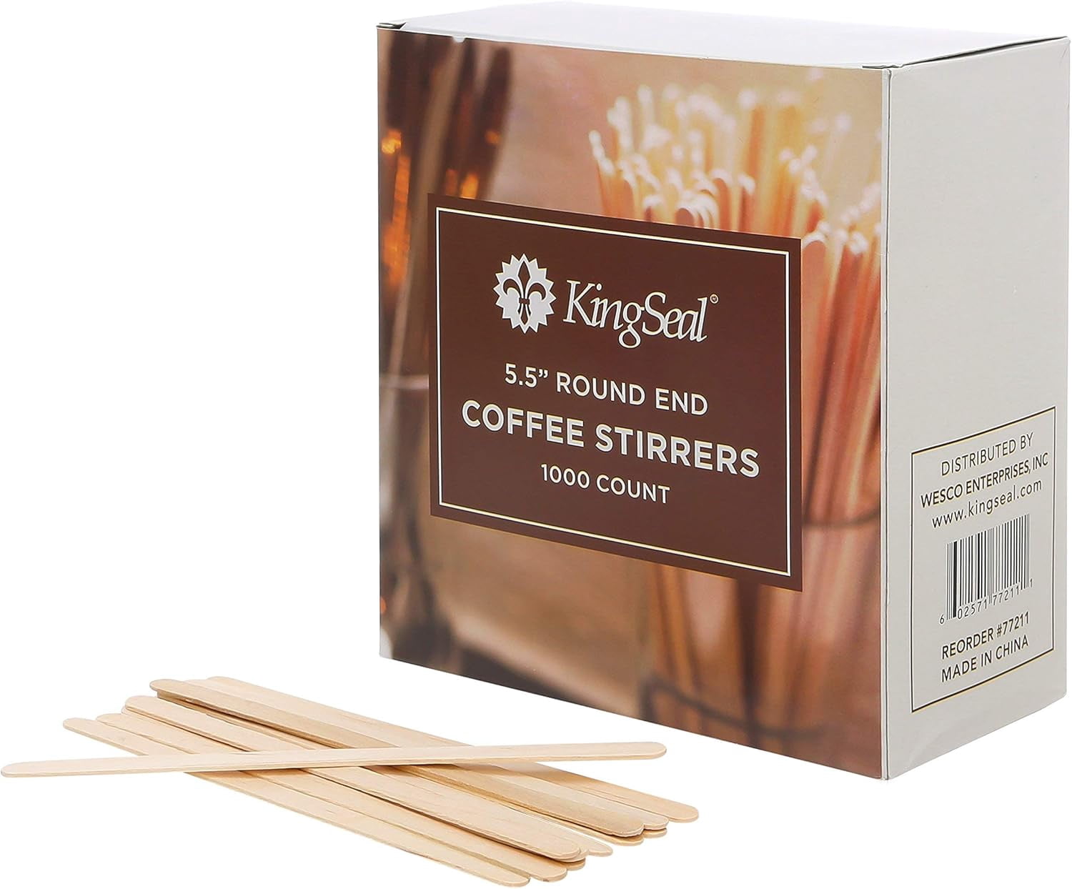 5000 Count | KingSeal Natural Birch Wood Coffee Beverage Stirrers, Stir ...
