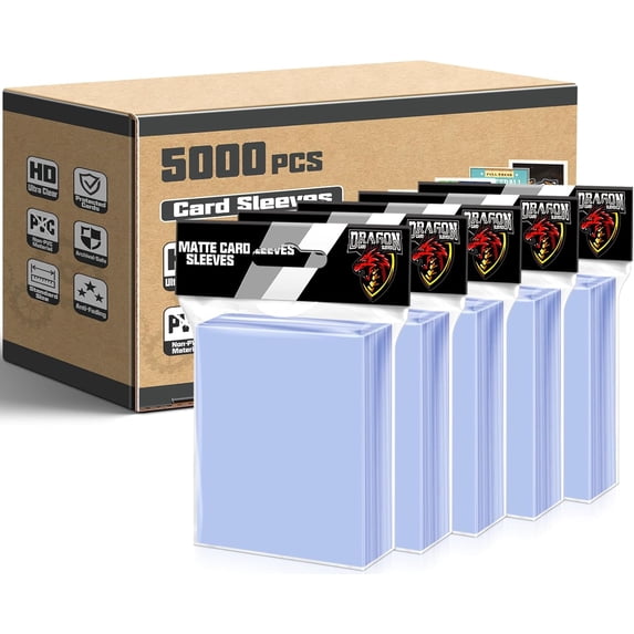 5000 Count Penny Card Sleeves Top Loaders for Trading Cards, Soft Card ...