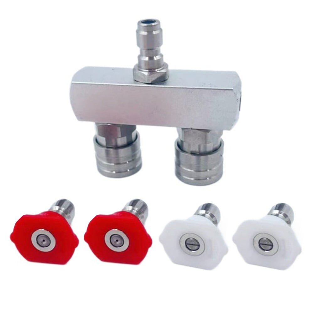 5000 PSI Dual Pressure Washer Nozzle, Stainless Steel Quick Connect ...