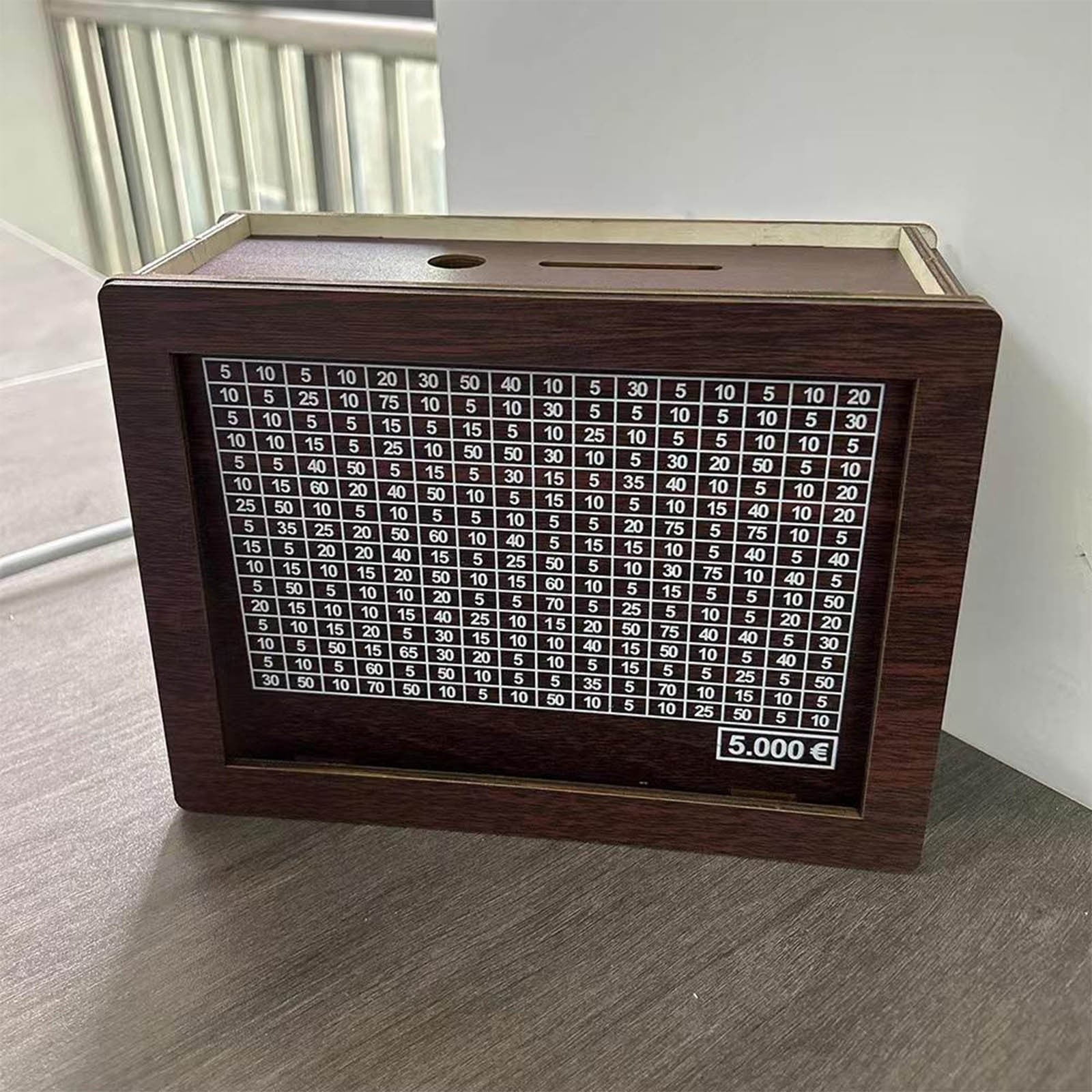 5000 Savings Challenge Box,Cashbox Kakeibo Money Box, Cash Vault Wooden ...