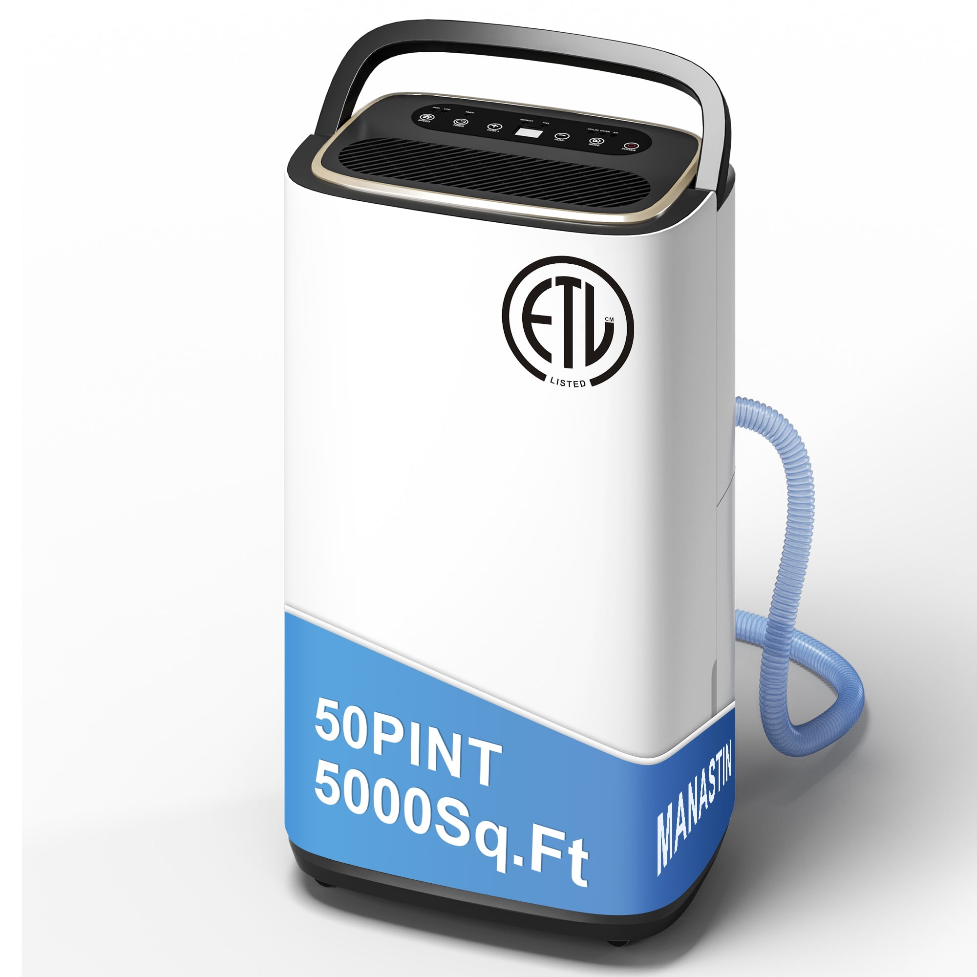 5000 Sq. Ft. Dehumidifier, Dehumidify/Dry/Feed Air Mode, Intelligent ...