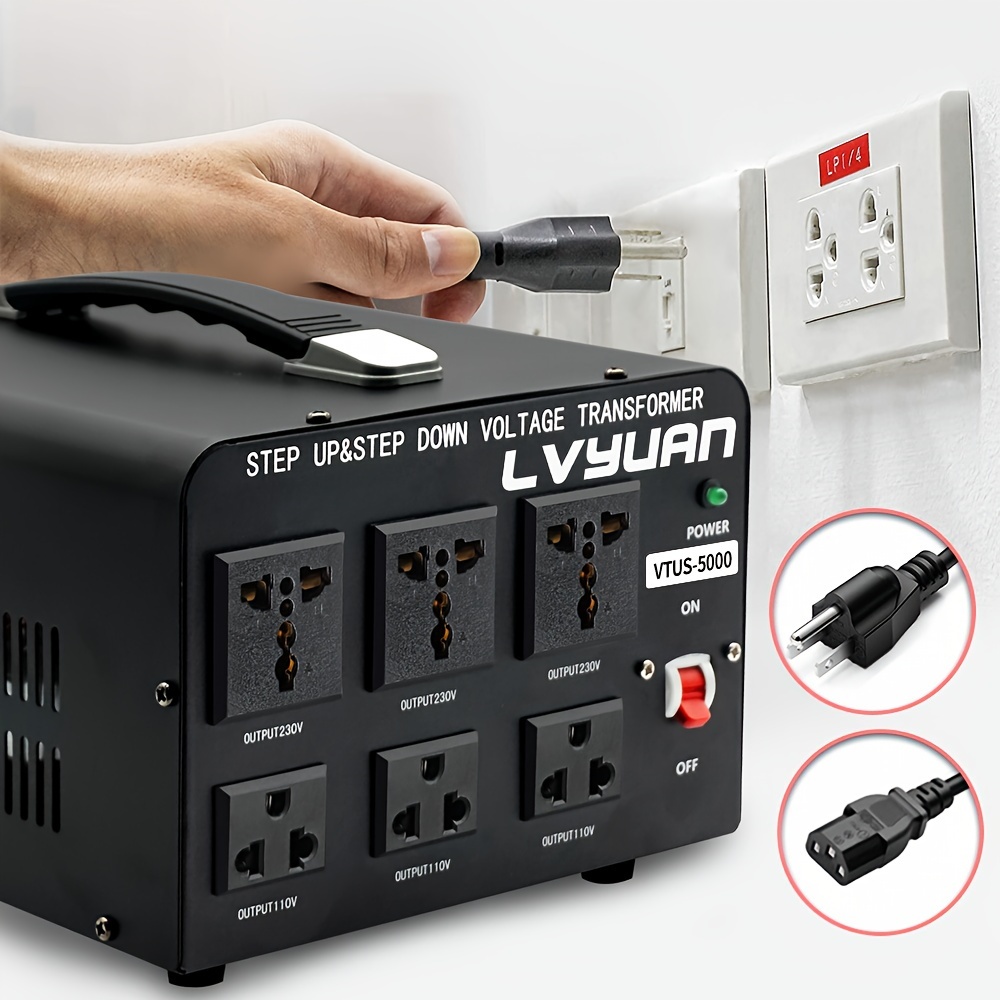 5000 Watt, 800W Voltage Converter Transformer Heavy Duty Step Up/Down ...