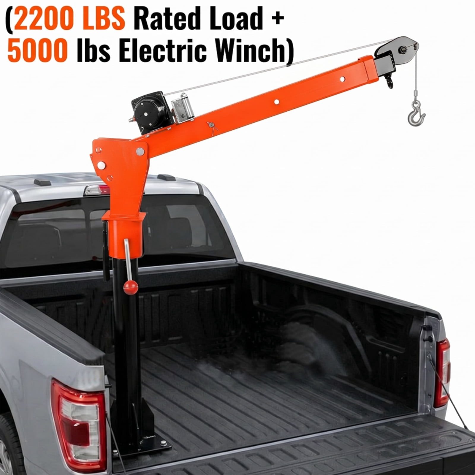 5000 lb Electric Winch Truck-Mounted Single-Arm Crane, 2200lb Capacity ...