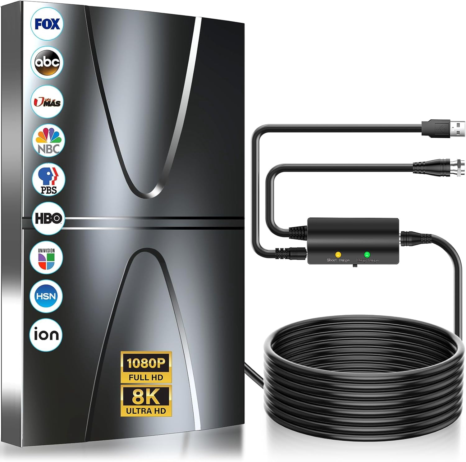 5000+ mile range TV antenna, 360° reception digital antenna, suitable ...
