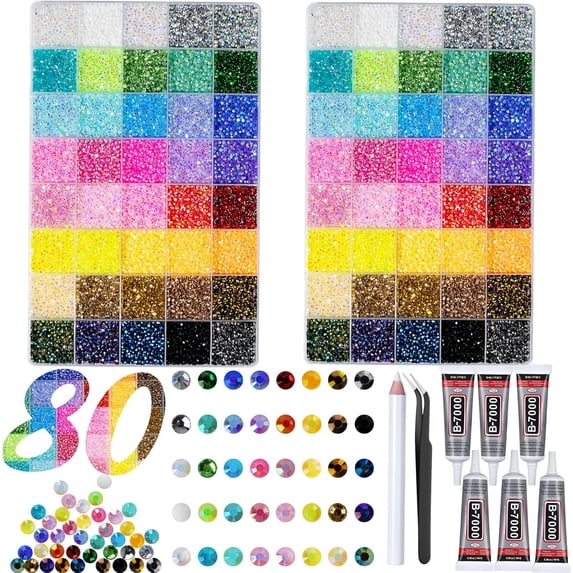 50000+Pcs Resin Jelly Rhinestones for Bedazzling Kit, 3mm Multicolor ...