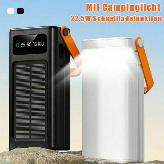 50000mAh Large Capacity Solar Power Bank, PD22.5W Fast Charging, Built ...