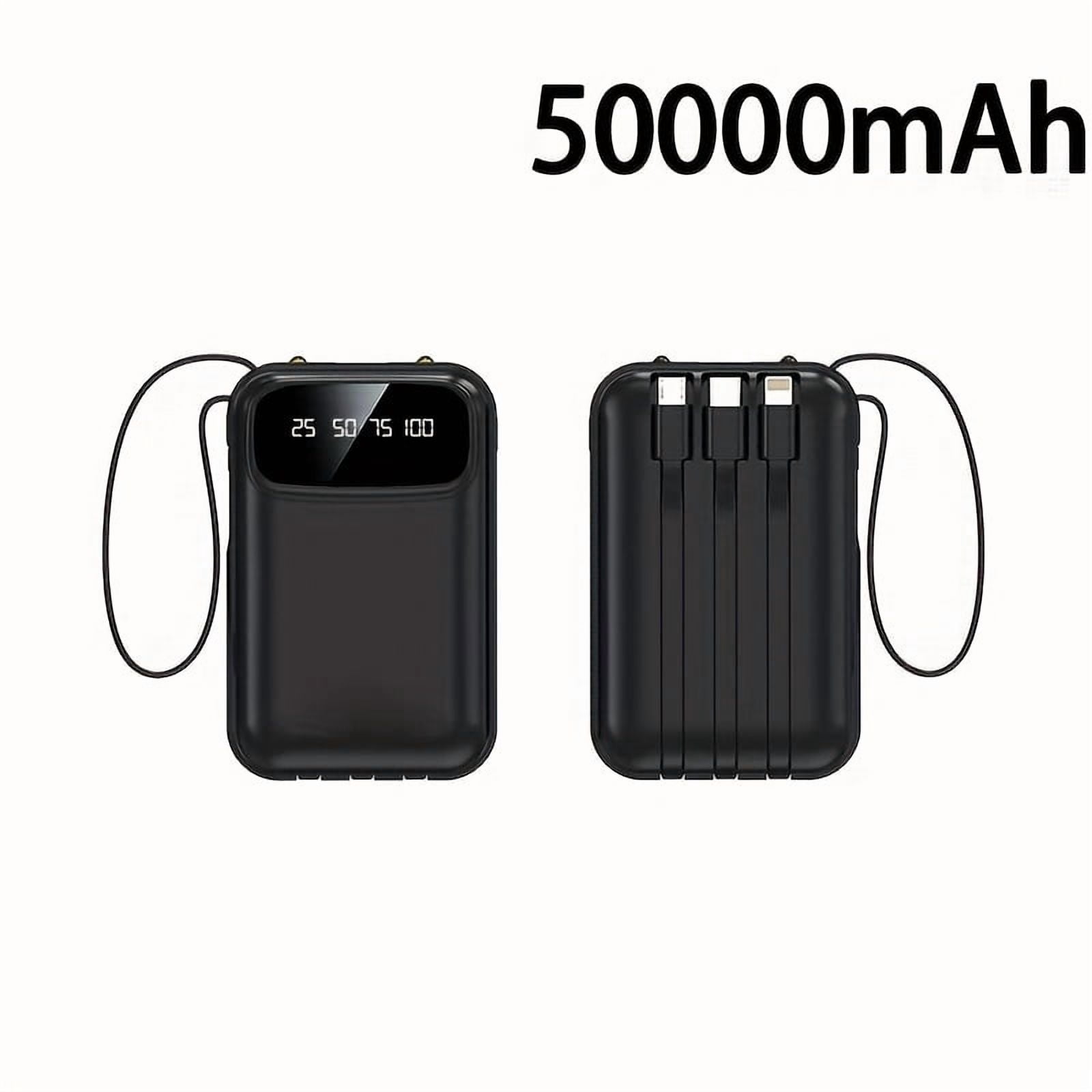 50000mAh Portable Power Bank with 4 Cables/Lanyard/LED Display, Fast ...