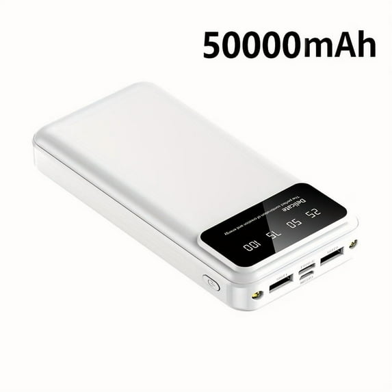 50000mAh Portable Power Bank with LED Display & Flashlight, Fast ...