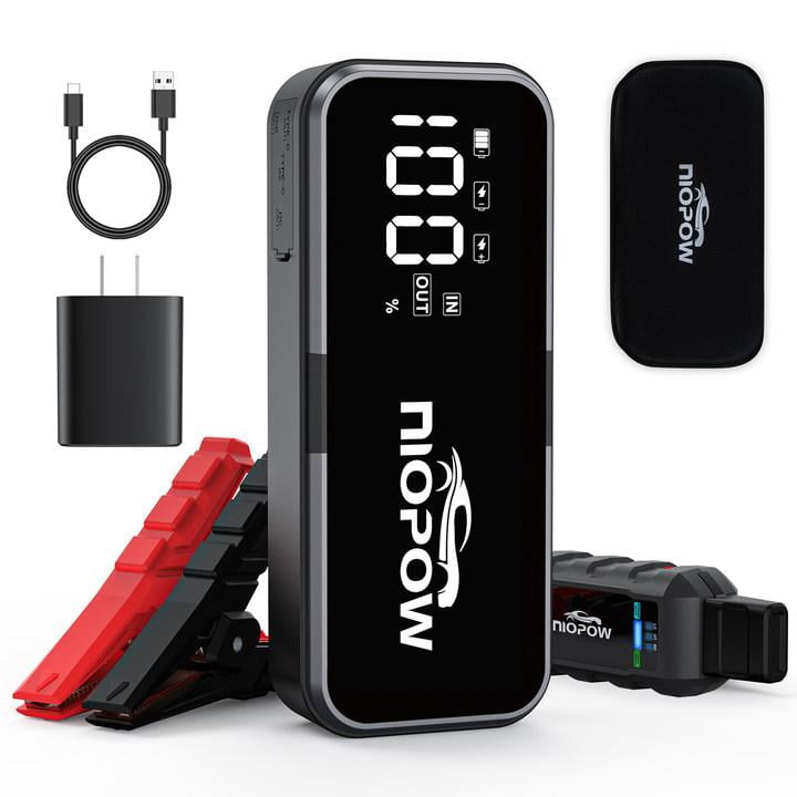 5000A Car Jump Starter, 12V Portable Lithium Booster with 3.3" Display ...