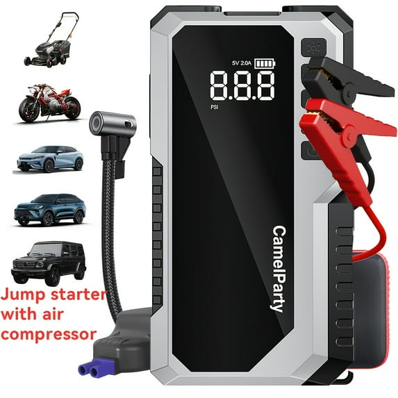 5000A Peak Portable Car Jump Starter with 150PSI Air Compressor - USB-C ...