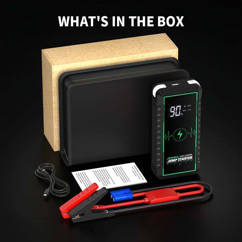 5000A Portable Car Battery with USB Port & LED Flashlight – 12V Battery ...