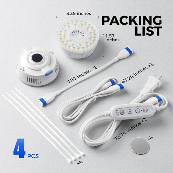 5000K 36W(4 x 9W, 540 Watt Equiv), Full Spectrum Plant Light for Indoor ...