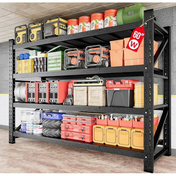 5000LBS Heavy Duty Garage Shelving Units,60" Wide & Deep Storage ...