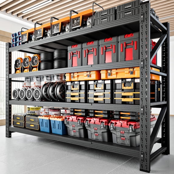 5000LBS Heavy Duty Garage Shelving Units, 71x24x70 Inch Adjustable ...
