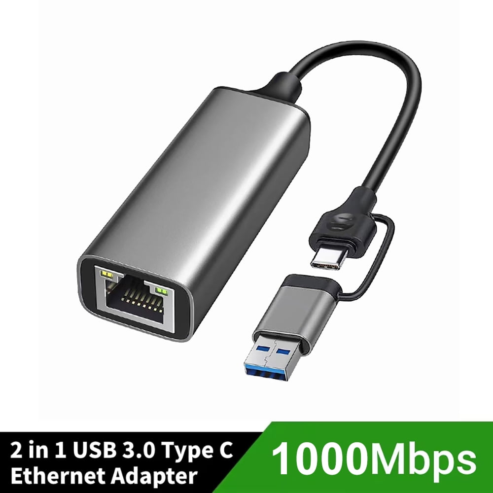 5000Mbps USB Ethernet Adapter 5G Wired Network Card Type C USB to RJ45 ...