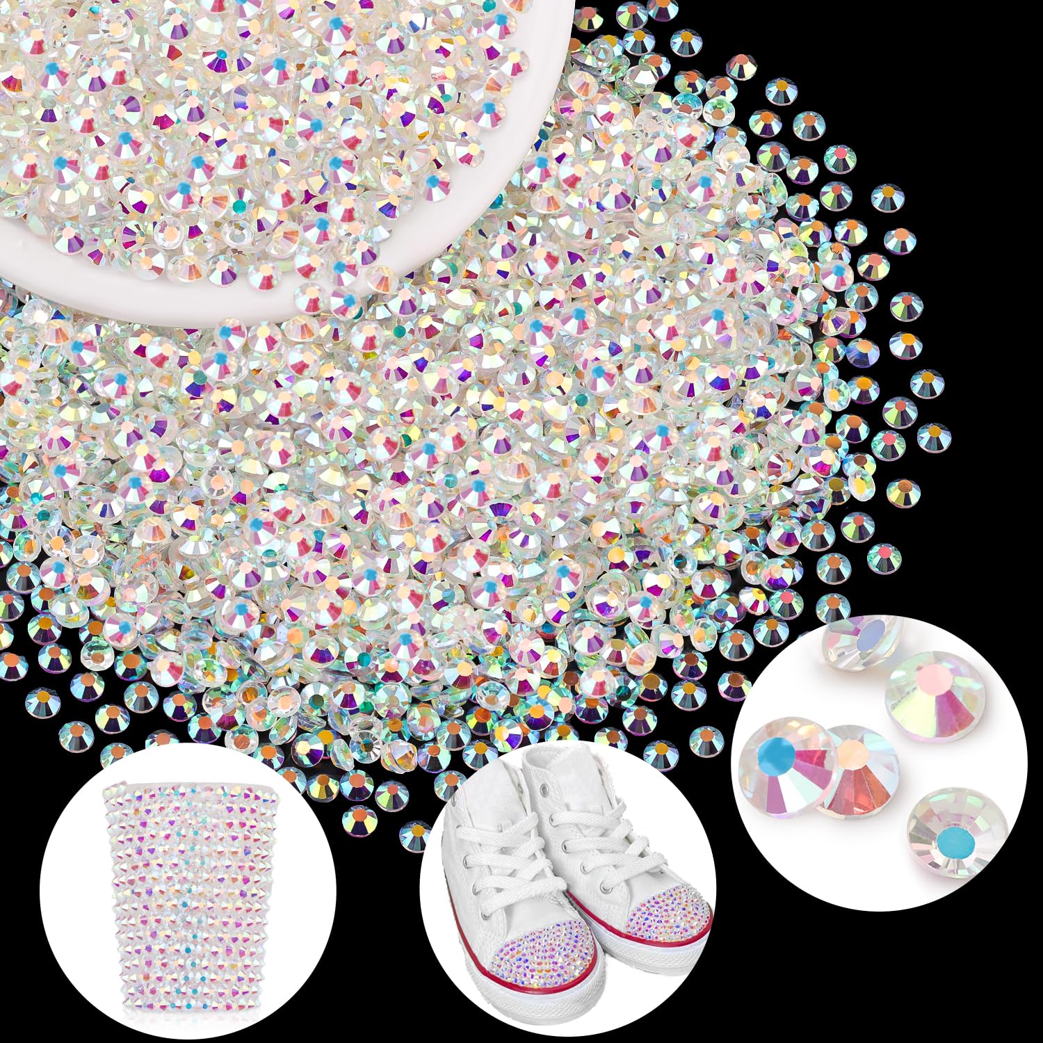 5000PCS SS6/2mm Crystal Rhinestones (Transparent AB), Bedazzling ...