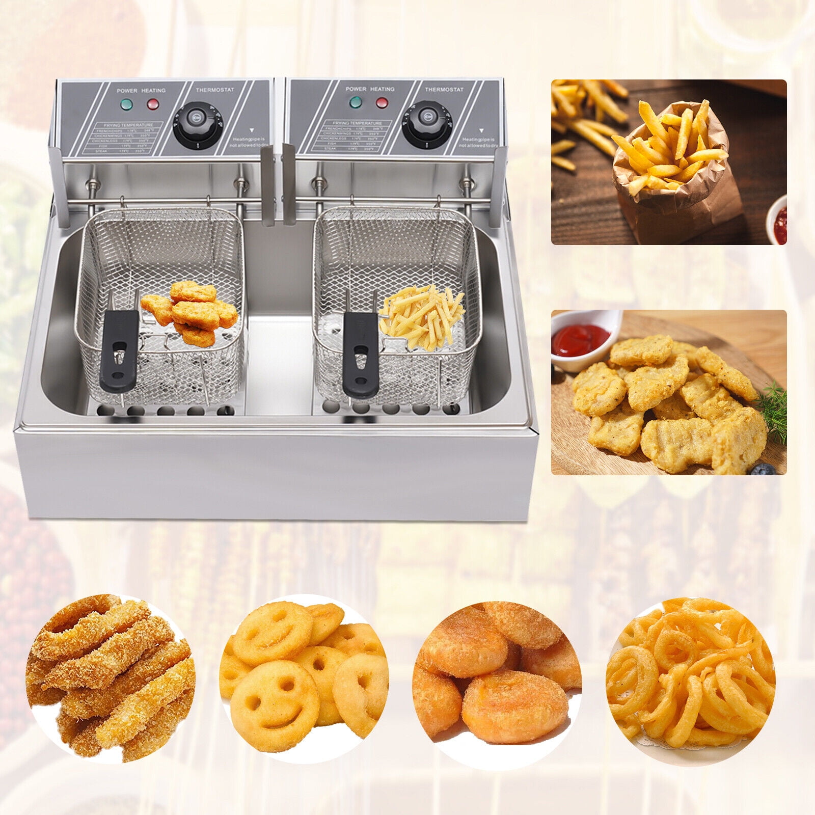 5000W Electric Deep Fryer 12L 1 Tank Fry Machine Commercial Restaurant ...