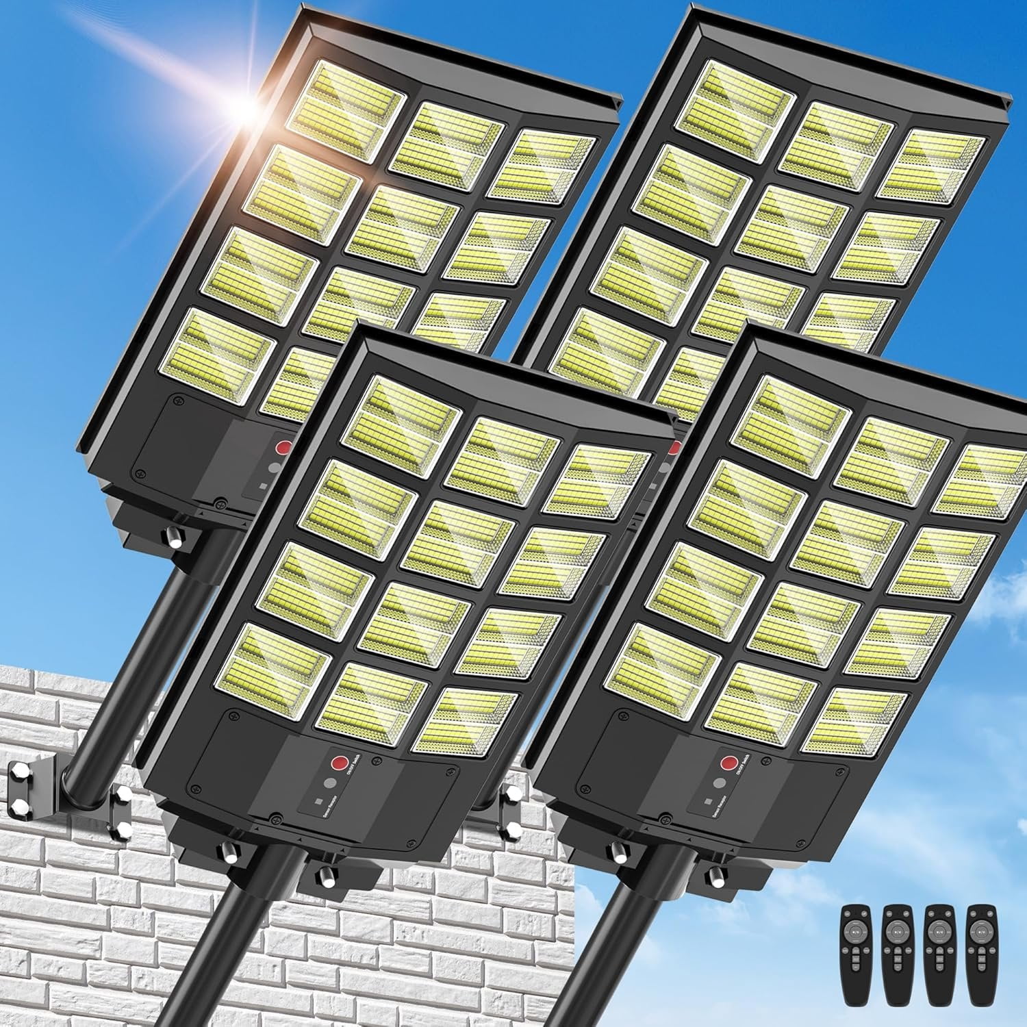 5000W Solar Street Light for Parking Lot Outdoor, Wide Angle IP66 ...