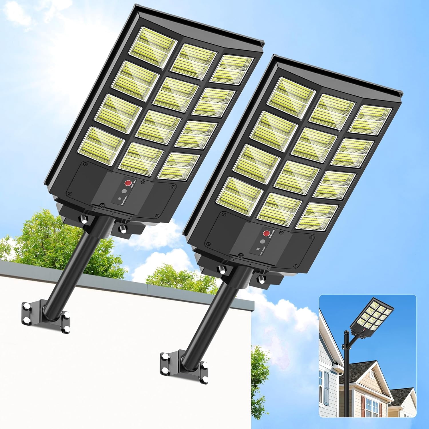 5000W Solar Street Light, Wide Angle Solar Lights Outdoor IP66 , 6500K ...