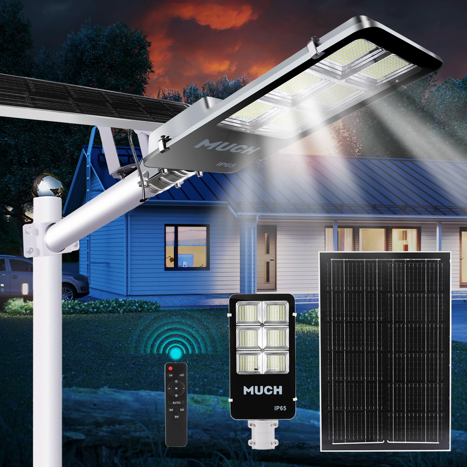 5000W Solar Street Lights Outdoor 25000mah Dusk to Dawn Solar Street ...