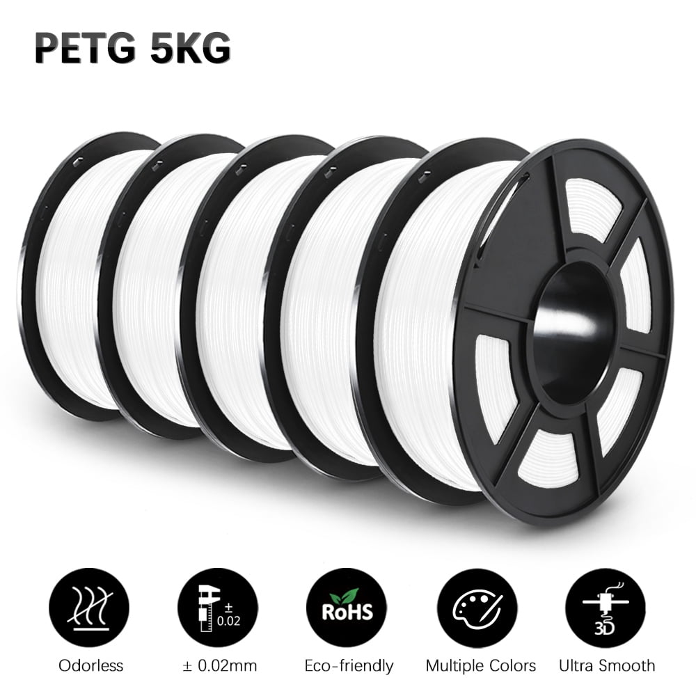 5000g 3D Printer Filament Bundle, SUNLU PETG Filament 1.75mm, Neatly ...