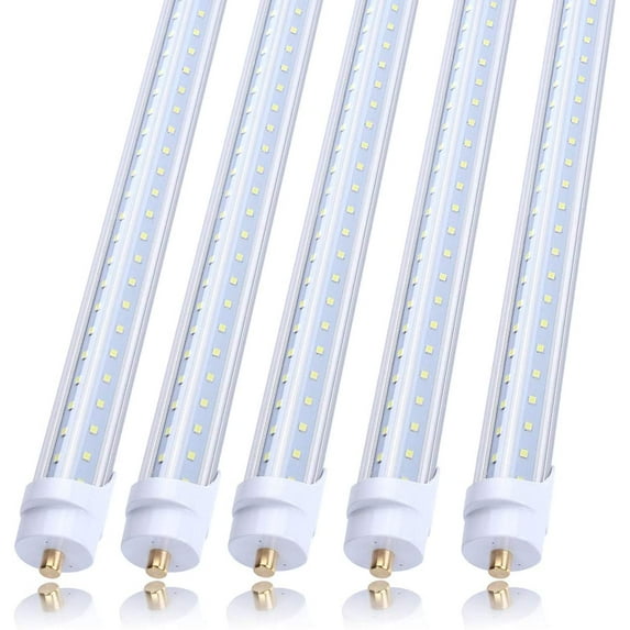 5000k 8ft Led Light Tube Single Pin T8 V Shape 65W Dual-Ended Power ...