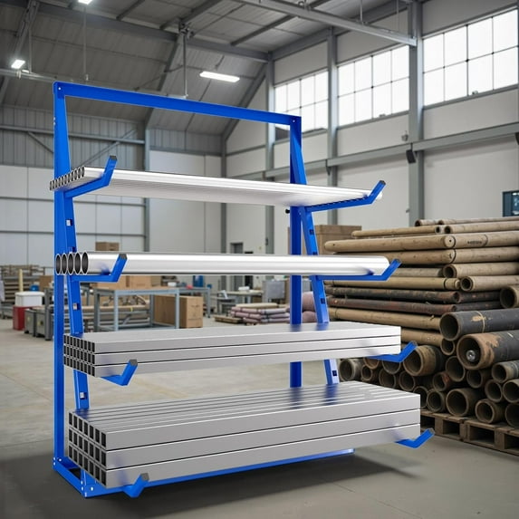 5000lbs 4-Tier Horizontal Lumber Storage Rack, 47.6"L×20"W×61.4"H Heavy ...