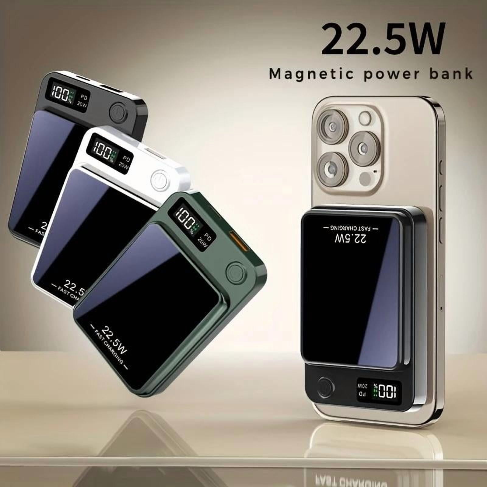 5000mAh Magnetic Wireless Mobile Power Bank, Portable 22.5W/PD20W Fast ...