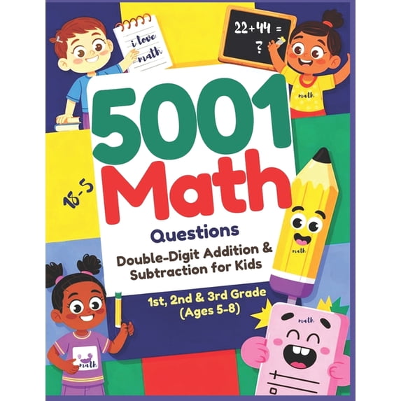 5001 Math Questions, Double-Digit Addition & Subtraction for Kids: Fun ...