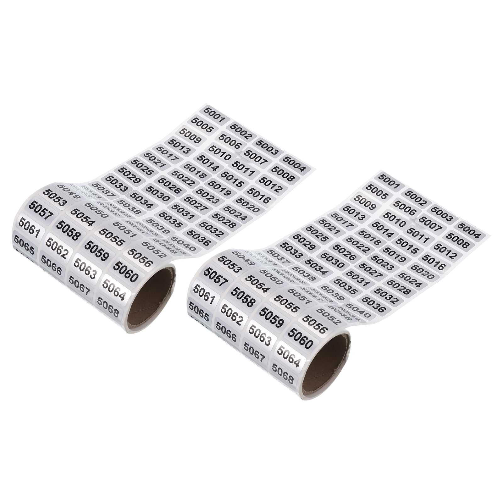 5001 to 6000 Consecutive Number Stickers Inventory Label Black Numbers ...