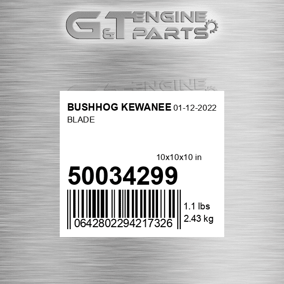 50034299 BLADE fits Bushhog Kewanee (New OEM) - Walmart.com
