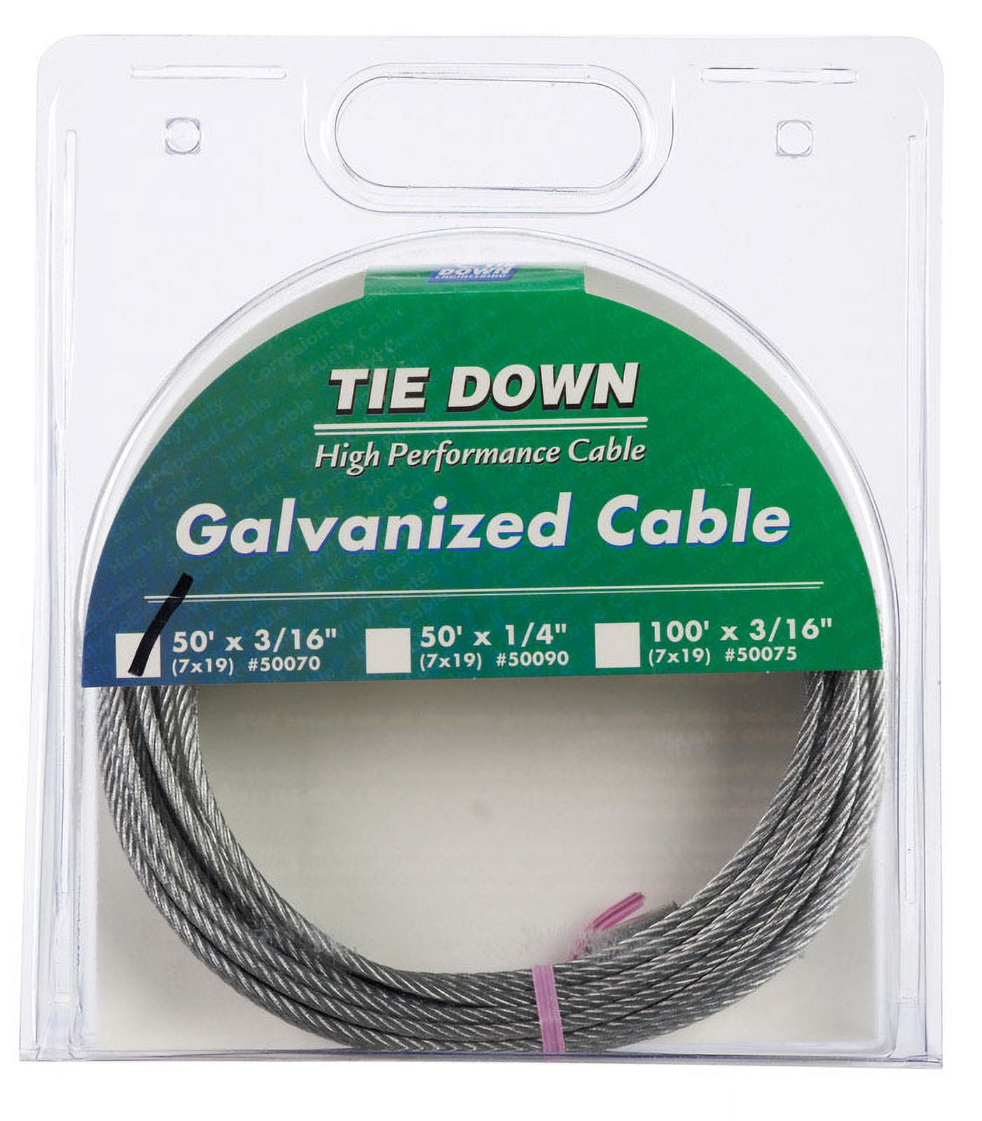 50070 Pre-Cut Galvanized Cable 3/16" Diameter - Walmart.com