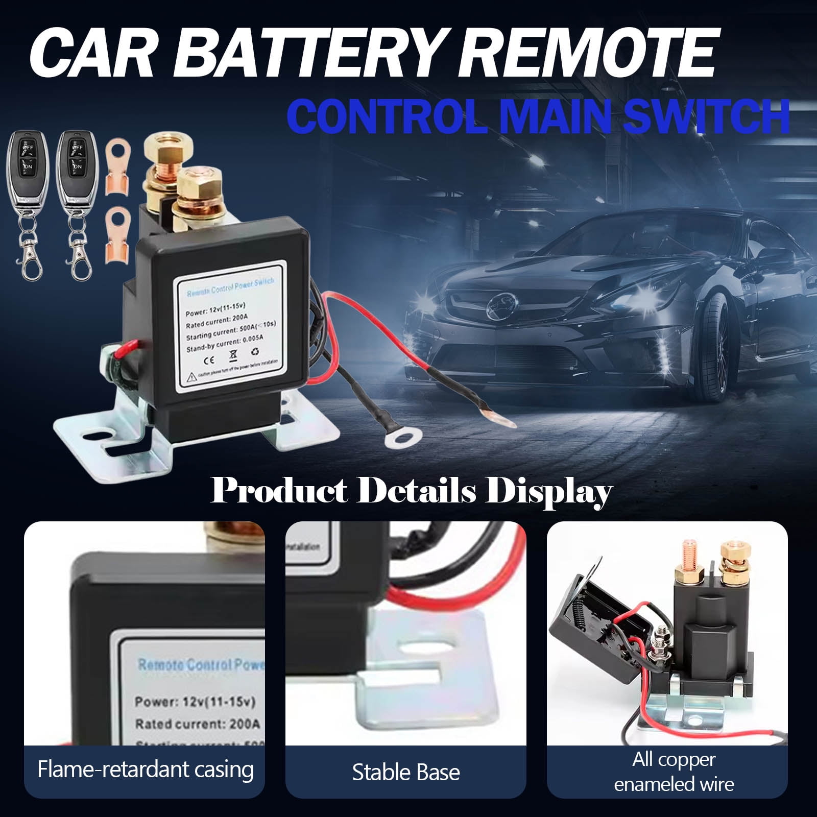 500A Relay Isolator Cutoff Switch, 12V Dc Wireless Remote Control Relay ...