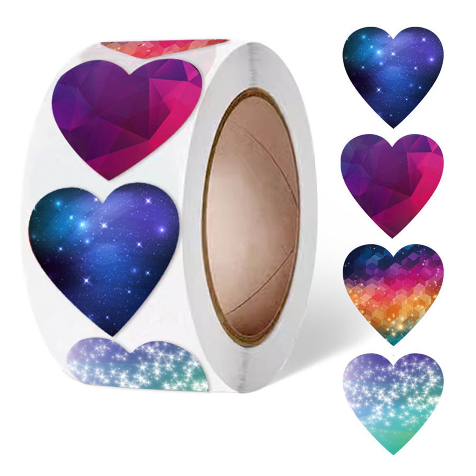 500Counts Valentines Day Sticker 1Inch Heart Shape Sticker Adhesive ...