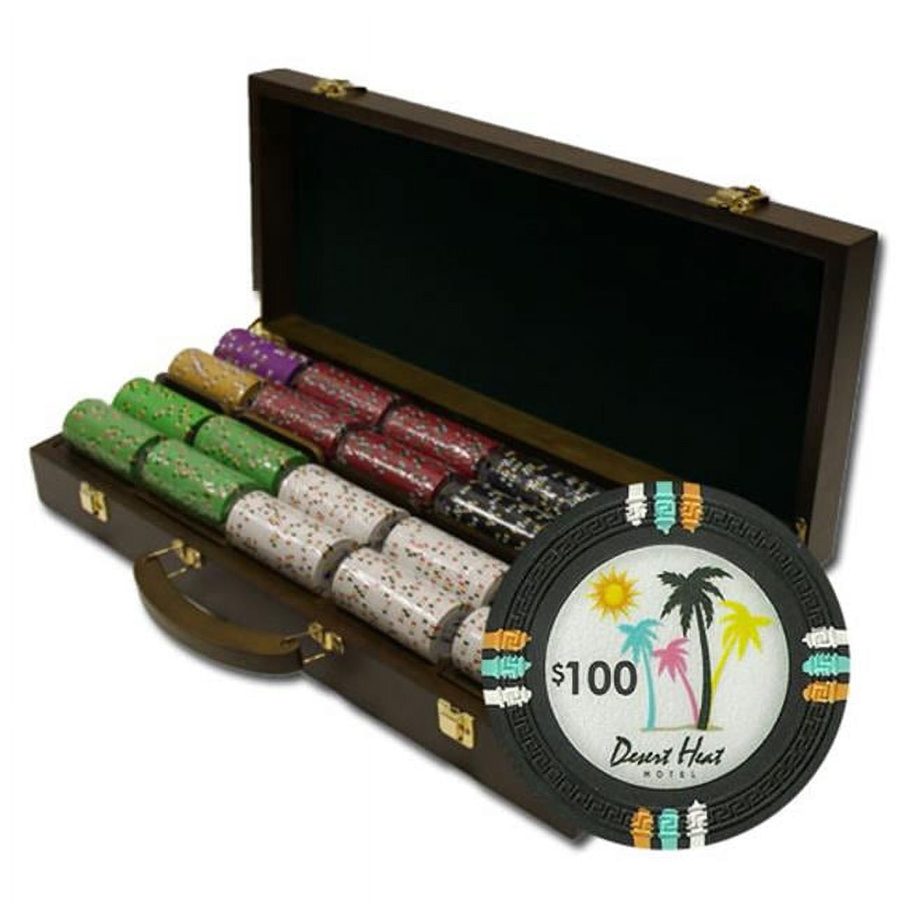 500Ct Claysmith Gaming ''Desert Heat'' Chip Set in Walnut Case ...