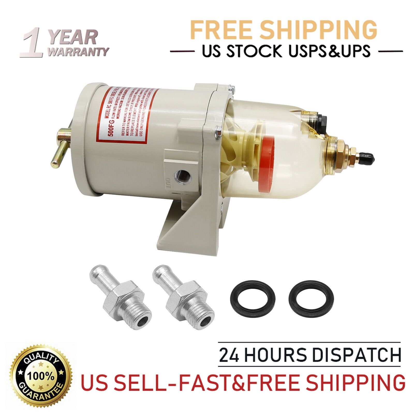 500FG/FH for Marine Diesel Trucks Fuel Filter Oil Water Separator Bolt ...