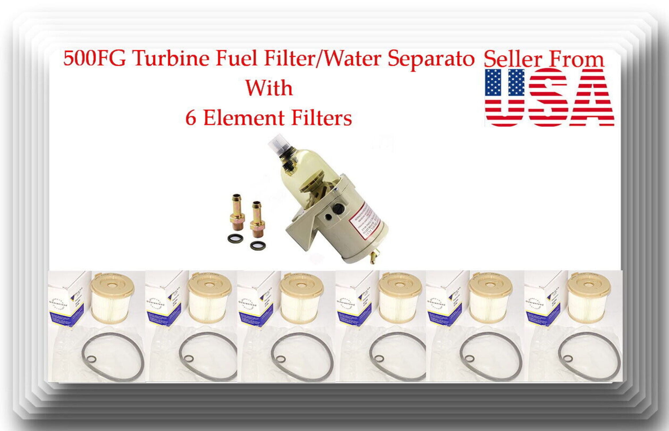 500FG Turbine Fuel/Water Separator Filter With (6) Element Filter ...