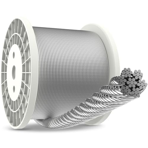 500FT 1/8" Stainless Steel Cable, T316 Marine Grade, Stainless Steel ...