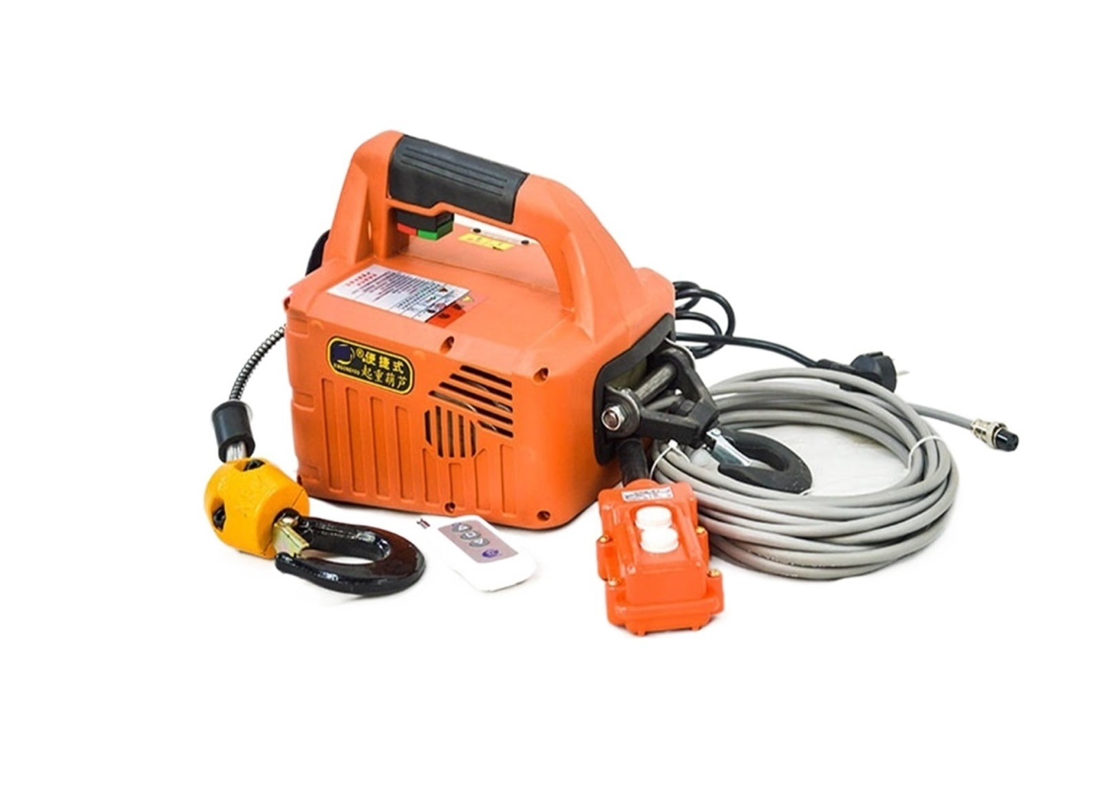 500KG Load Portable Electric Winch Traction Hoist Manual/Remote Control ...