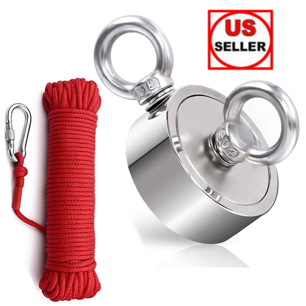500LB-1300LB Pull Force Fishing Magnet Super Strong Neodymium Treasure ...