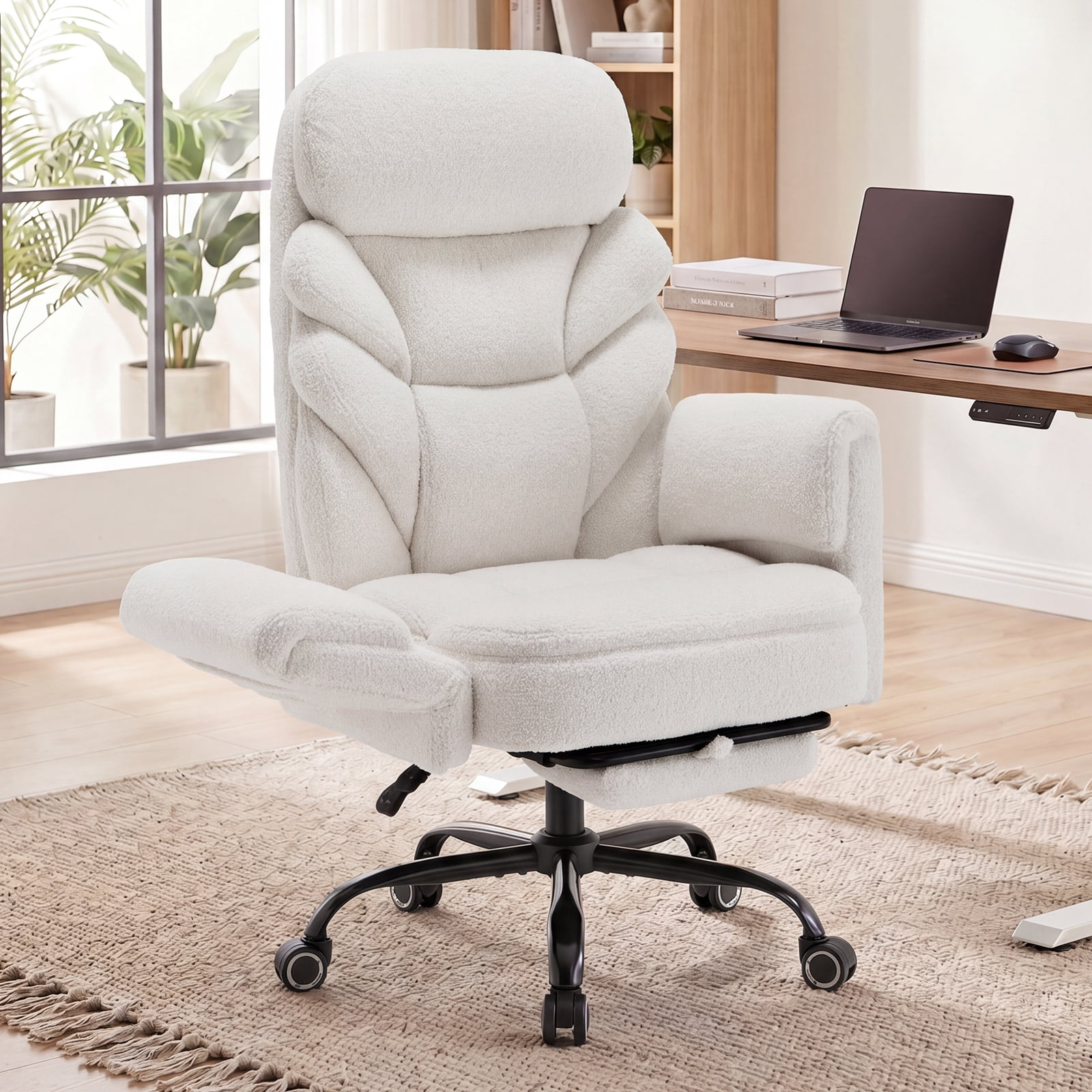 500LBS Big and Tall Criss Cross Office Chair, Reclining High Back Desk ...