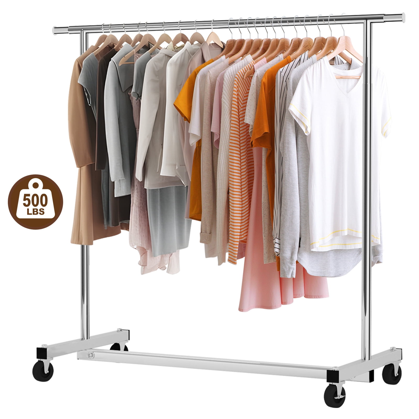 500LBS Commercial Clothes Rack Heavy Duty Thick Garment Rack 360 ...