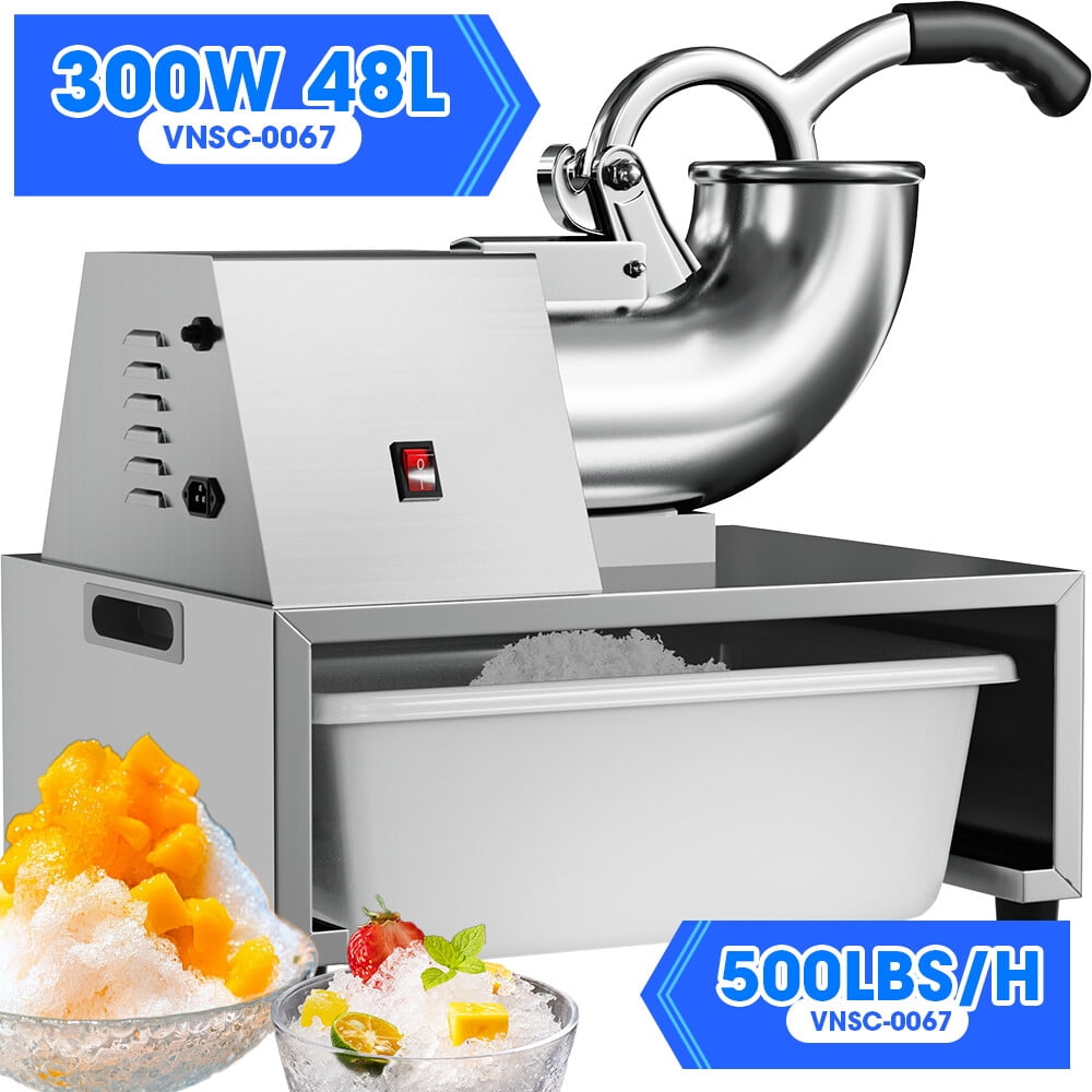 500LBS/H 300W Commercial Snow Cone Machine Ice Shaver Ice Crusher for ...