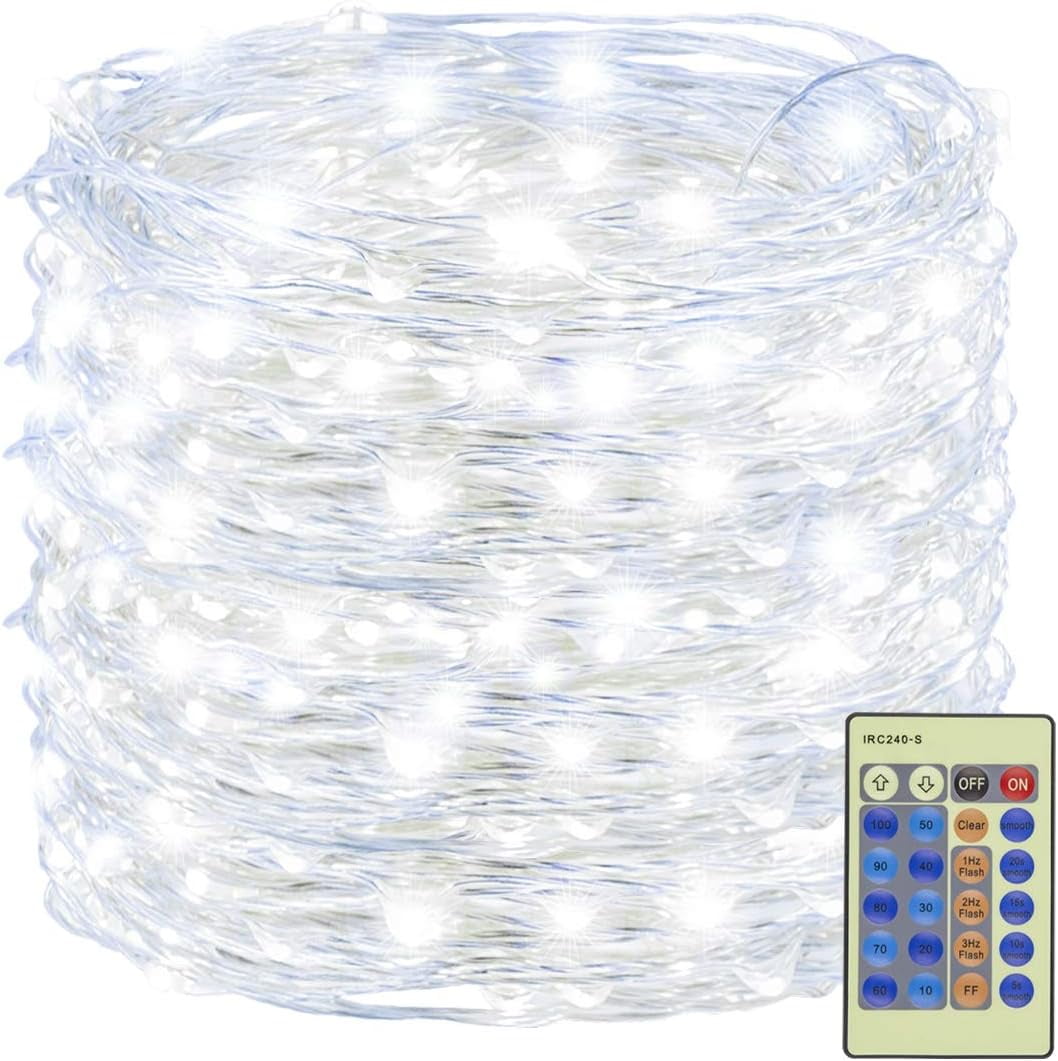 500LED 164FT Christmas Tree String Lights Green Wire Dimmable with ...