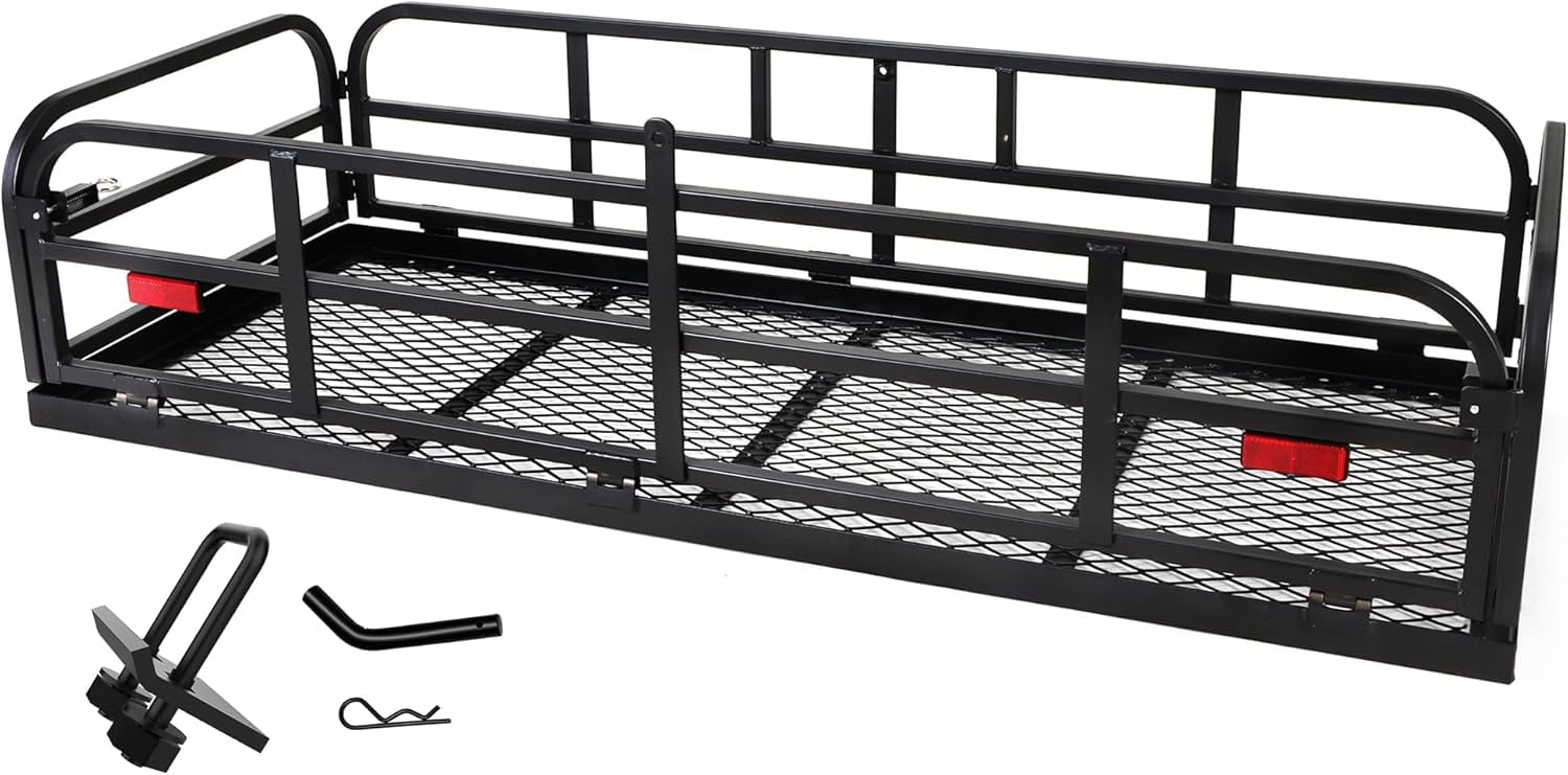 500Lbs Folding Hitch Mount Cargo Carrier 60 x 24 x 14 AUSUM MOTOR ...