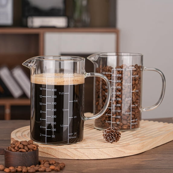 500ML 2 Cup Glass Measuring Cup with Handle, High Borosilicate Glass ...