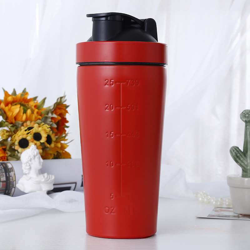 500ML/750ML Stainless Steel Protein Powder Shaker Bottle with Steel ...